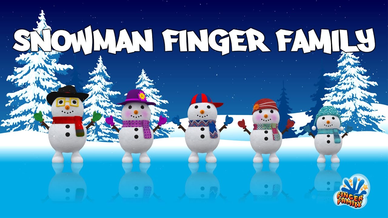 Snowman Finger Family Nursery Rhyme | Snowman 3D Finger Family Songs ...