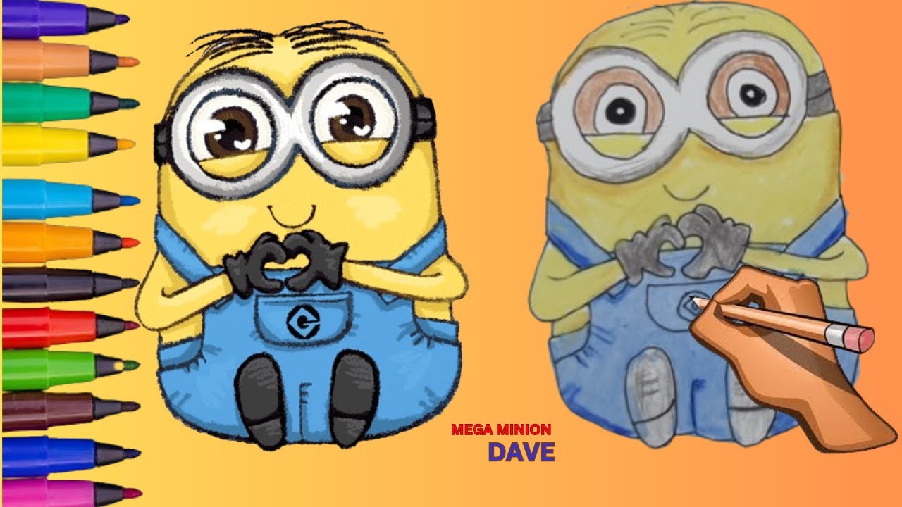 How To Draw A Mega Minion Named Dave From Despicable Me 4 - YouTube