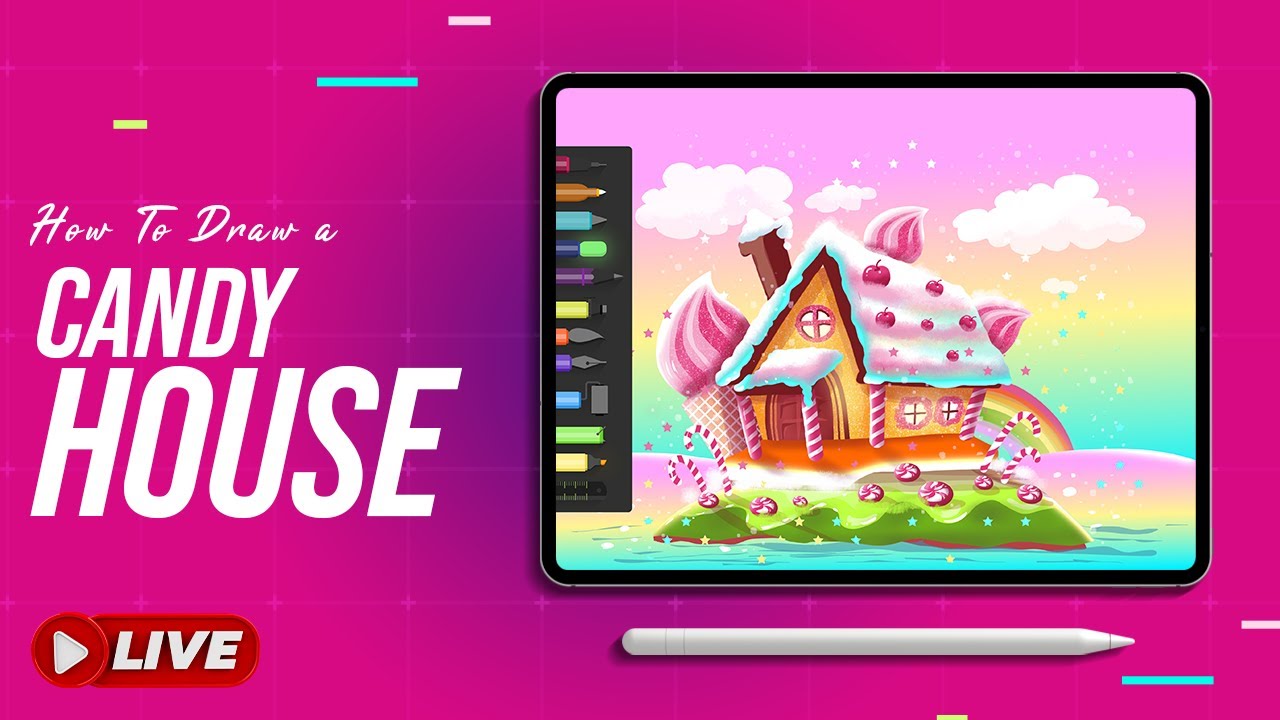 How to Draw a Candy House– Live series- Part 111 - YouTube