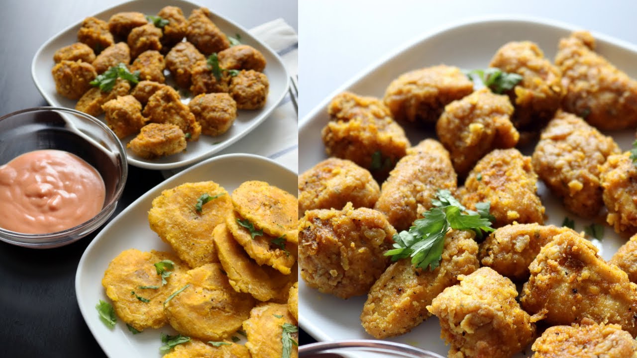Vegan Chicharrónes de Pollo with Tostones & Mayoketchu! a.k.a Puerto ...