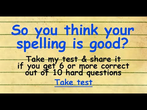 Let's see how well you can spell - YouTube