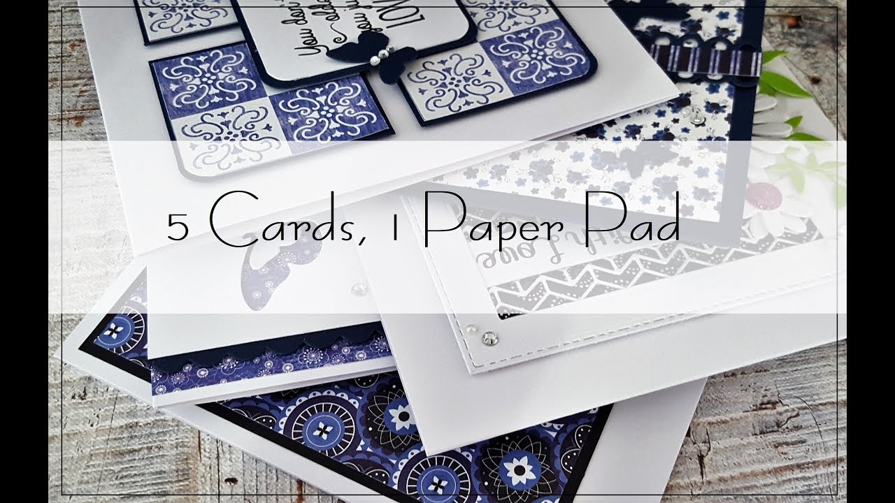 5 cards, 1 paper pad - YouTube