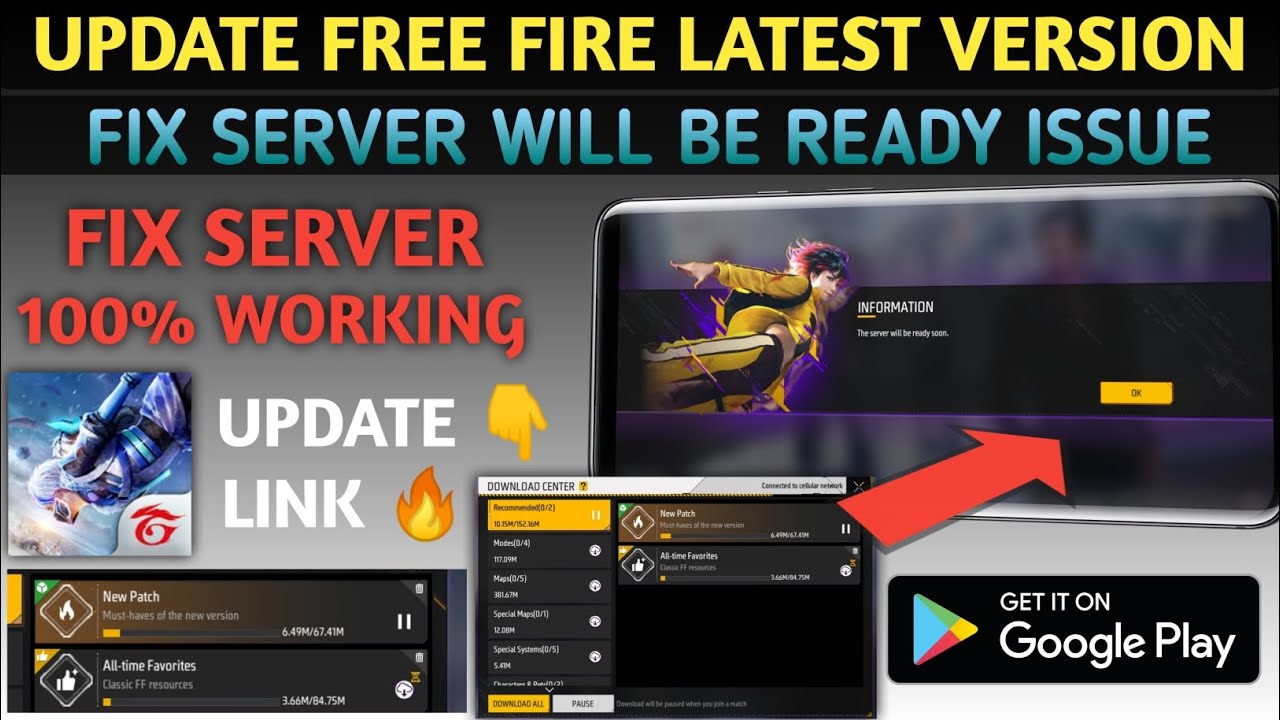 free fire the server will be ready soon issue fixed| ff server issue ...
