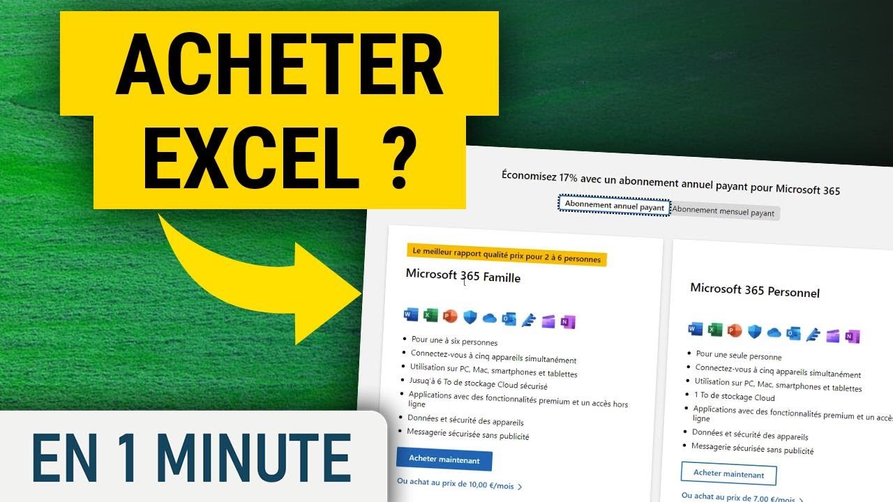 Comment acheter la licence pour utiliser Excel - YouTube