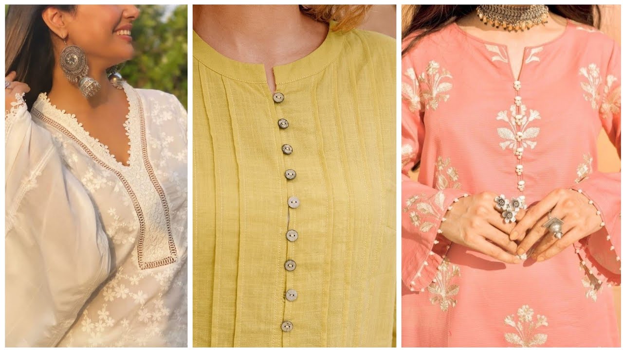 top useful 44 neck design ideas with buttons - YouTube