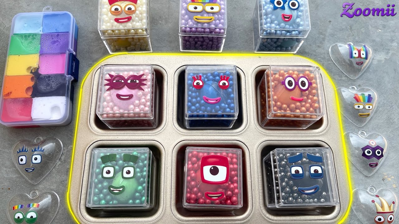 Numberblocks Looking Clay With Mini Heart Coloring! Satisfying Clay ...