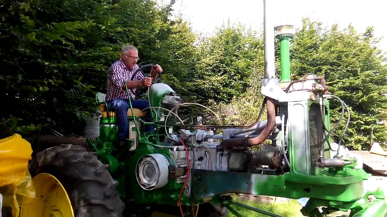 John Deere 730 High Crop start - YouTube