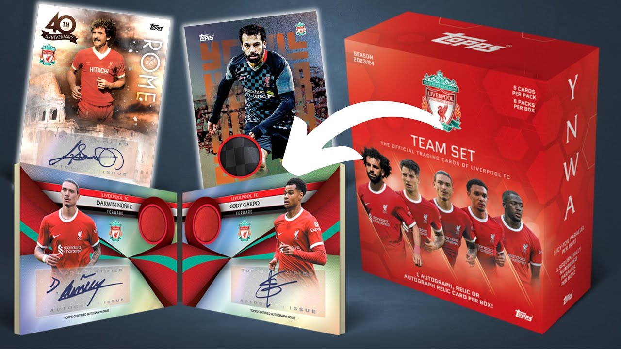RARE NUMBERED AUTOGRAPH!! TOPPS Liverpool Official Team Set 23/24 ...