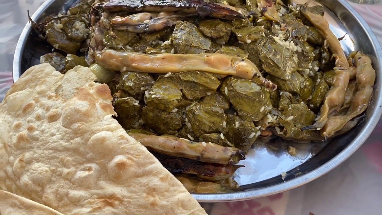 Kurdish food یاپراخی گەڵامێو Yaprax - YouTube