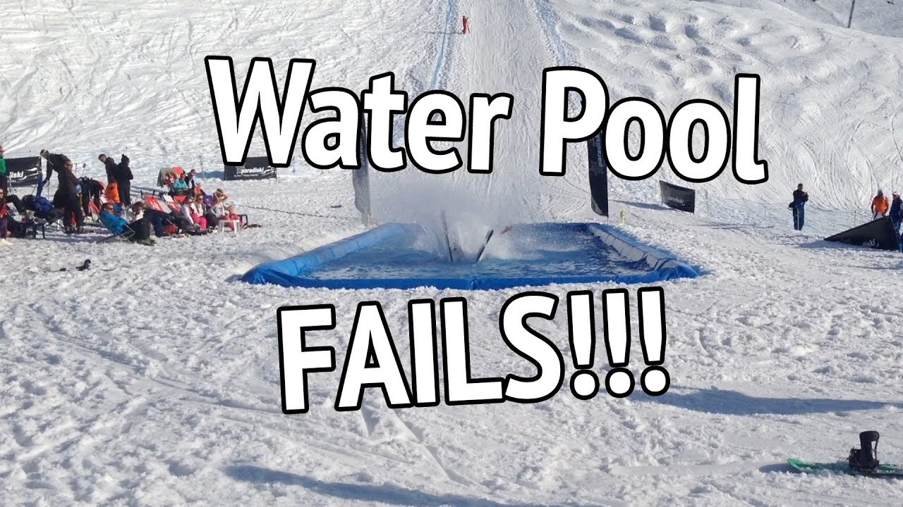WATER POOL FAILS! Les Arcs water pool ski and snowboard fails - YouTube