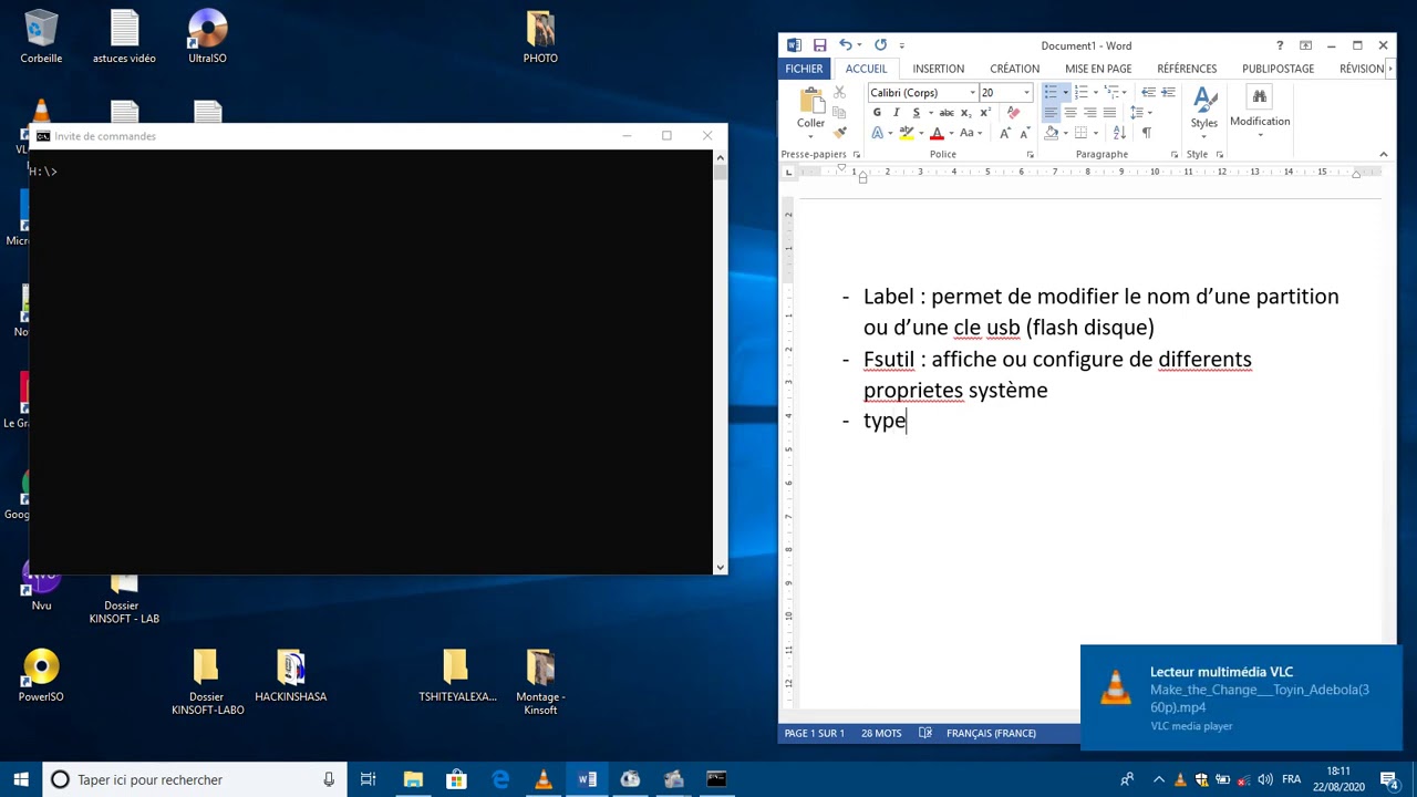 Ms Dos Part 4 La Commande Label, Fsutil et Type - By KinSoft Lab - YouTube