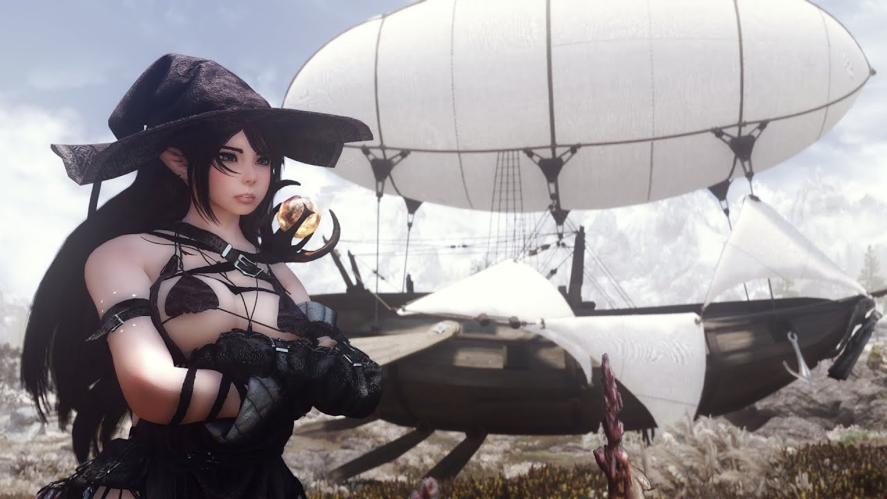 Skyrim SE: Eclipse - Flying Airship - YouTube