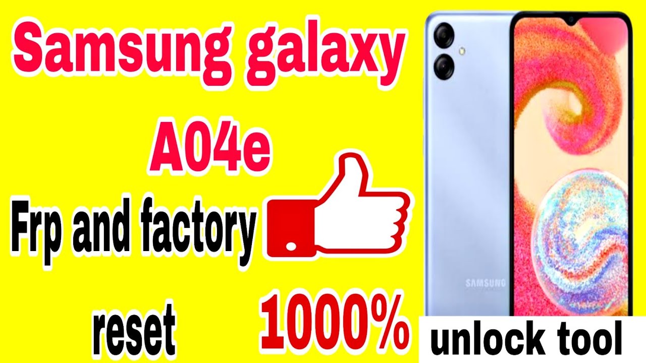 Samsung galaxy A04e frp remove one click ( unlock tool )full format ...