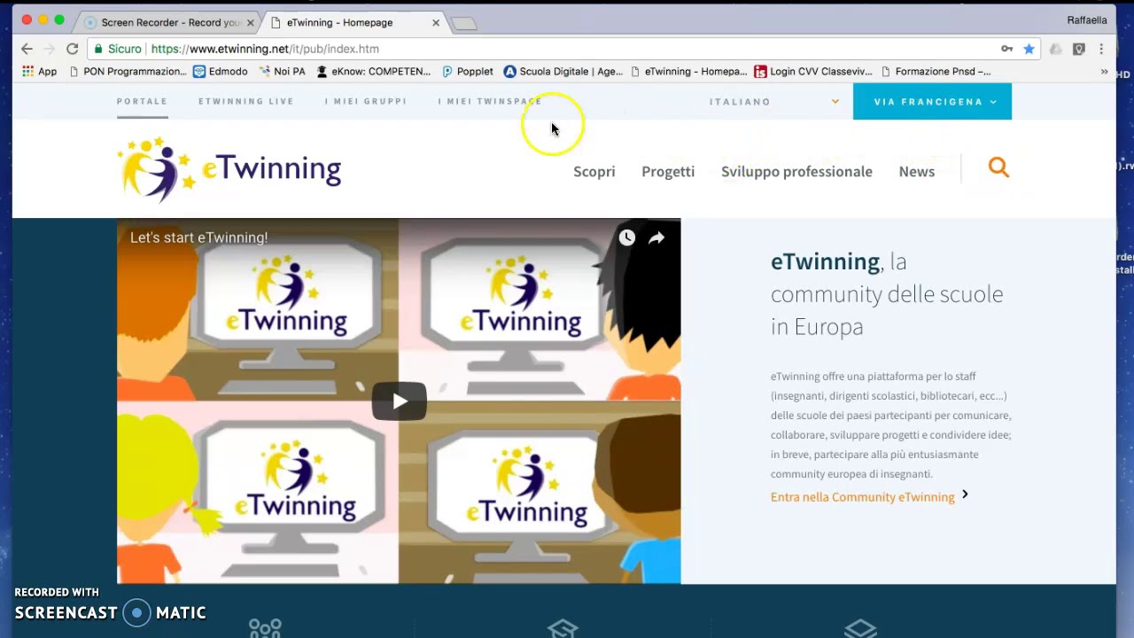 eTwinning: accesso area riservata e invio messaggio - YouTube
