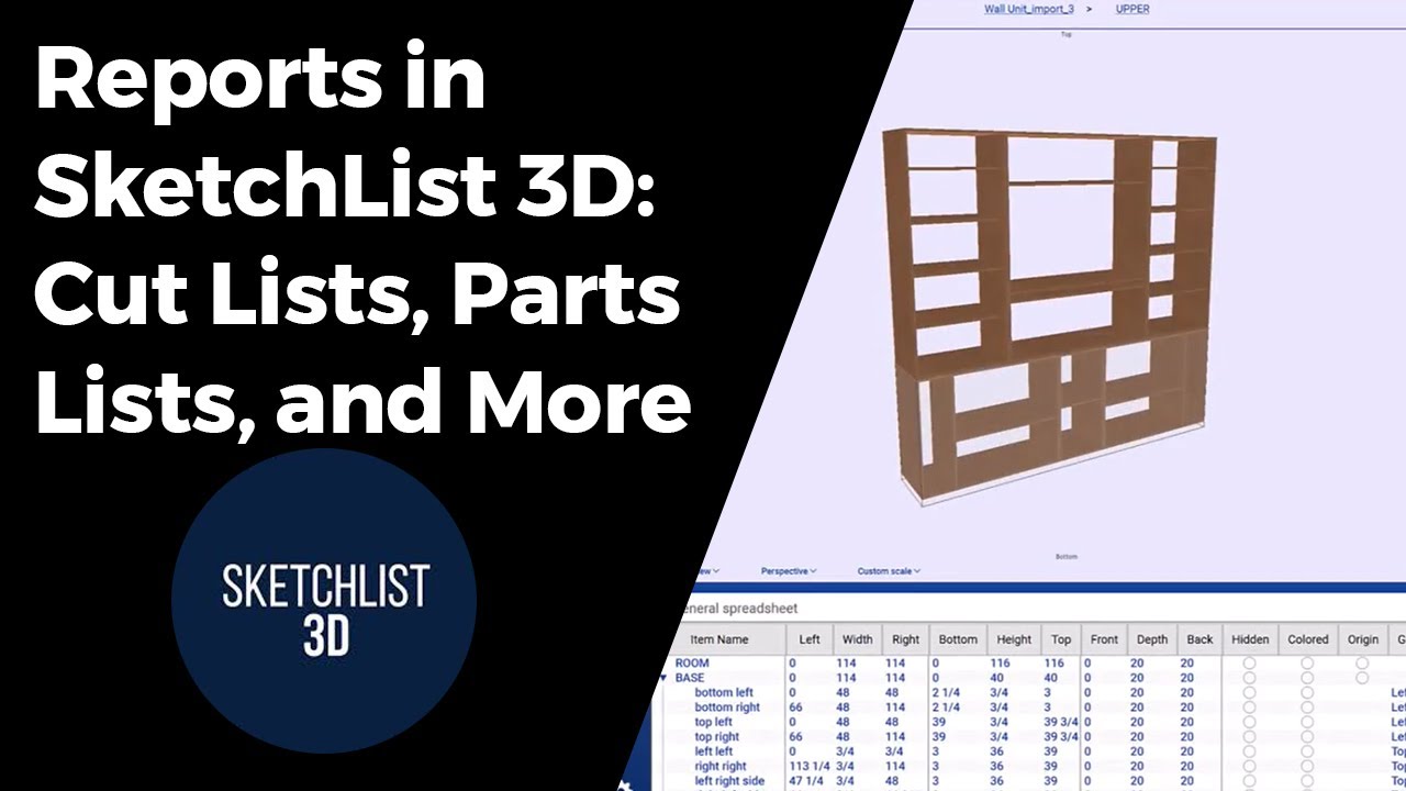 Reports in SketchList 3D: Cut Lists, Parts Lists, and More ...