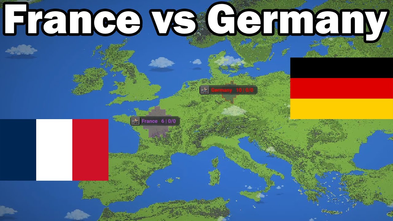 France vs Germany. 48x SPEED - WorldBox Timelapse - YouTube