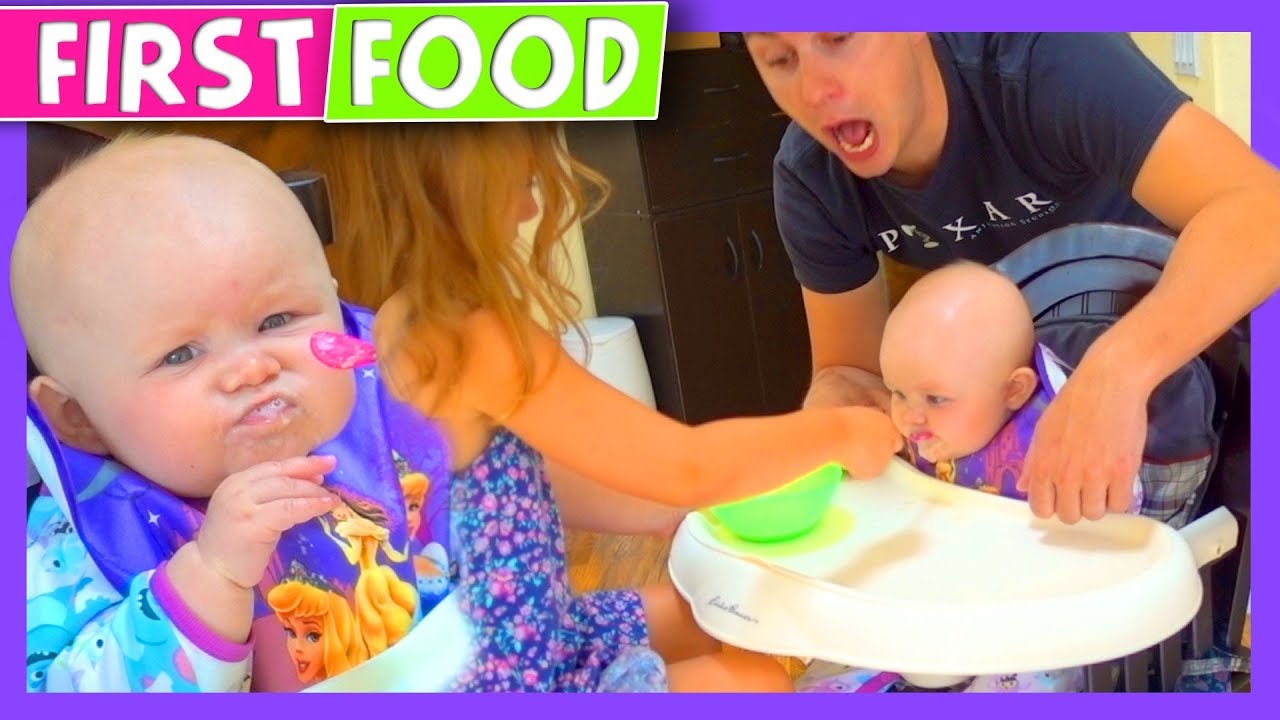 🍟 Baby's First Time Eating Solid Food 🍼 - YouTube
