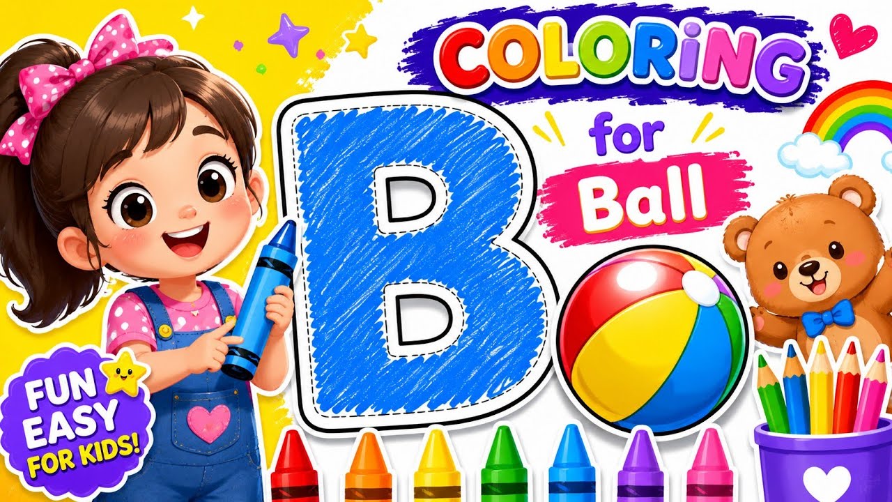 B for Ball ⚽ | Learn Letter B | Alphabet Learning for Kids - YouTube