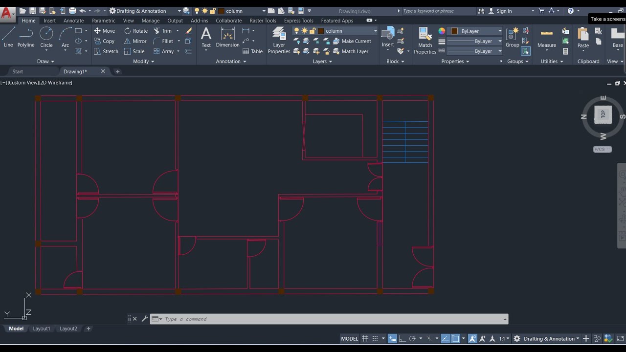 How to Place COLUMN in AutoCAD PLAN II BY - CIVIL ENGINEER ABHISHEK ...