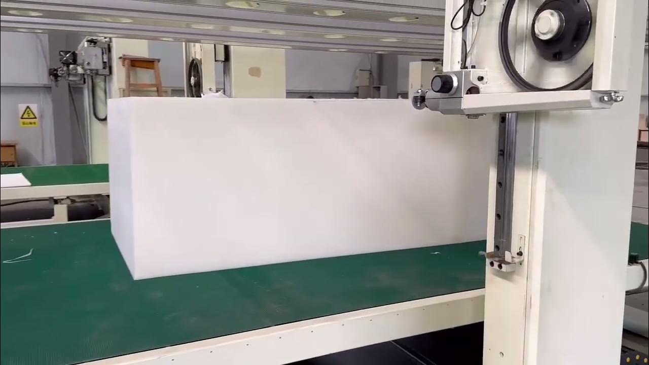 Cnc Horizontal Foam block cutting machine - YouTube