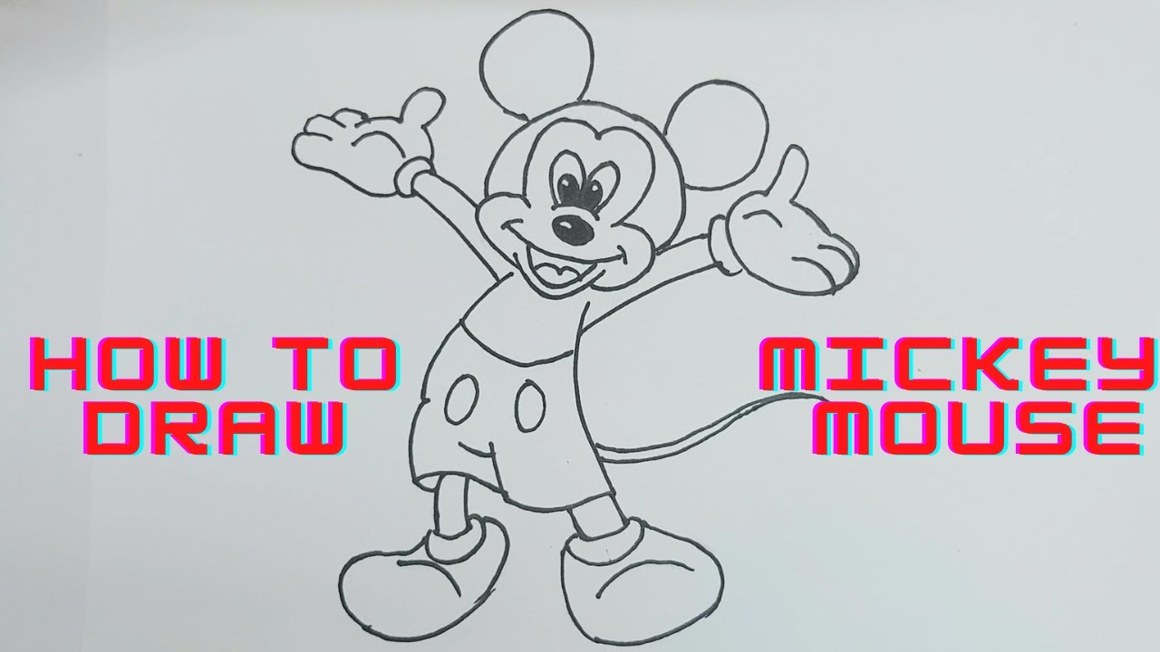 How to Draw Mickey Mouse | Step by step | Easy Drawing | Sketch - YouTube