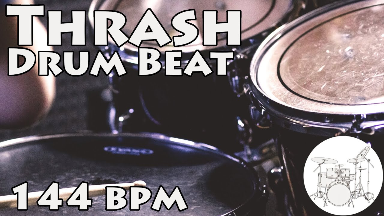 Play along Drums | Thrash Beat 144 bpm - YouTube