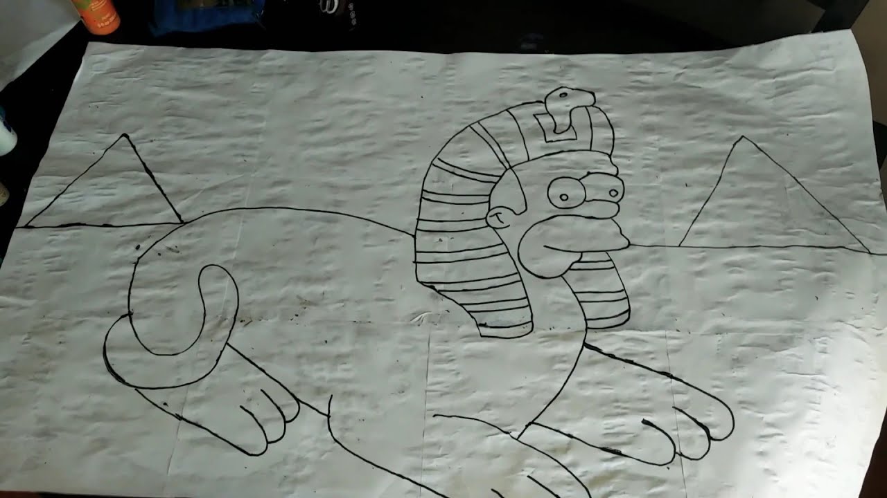 Started a 🎨 Painting of Homer Simpson as an 🇪🇬 Egyptian Sphinx From the ...