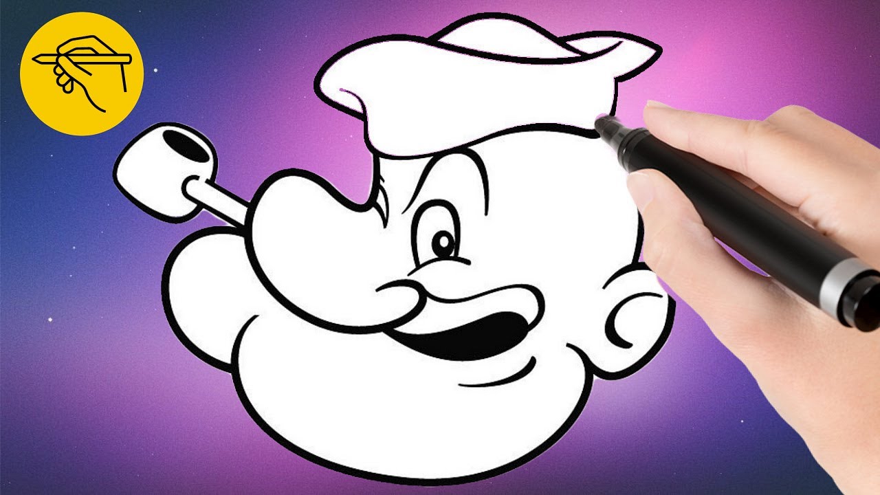 How to draw Popeye the Sailor | Drawing Popeye the Sailor easy - YouTube
