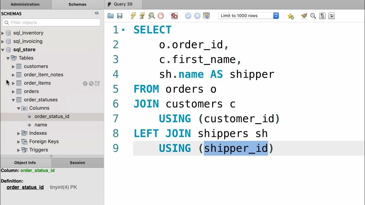 SQL #25 - The USING Clause [By Mosh Hamedani] - YouTube