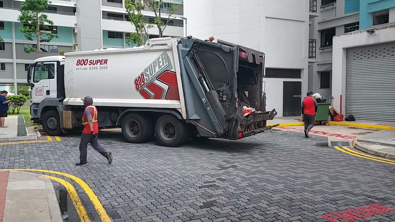 man 800 super tgs xd8714r rubbish truck - YouTube