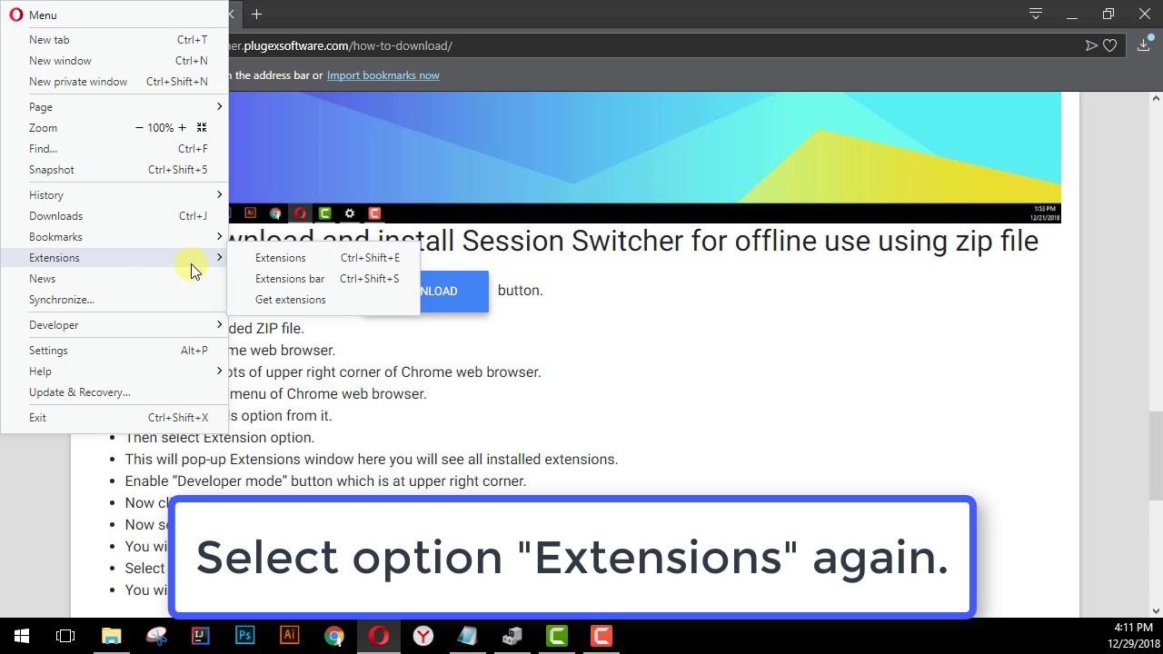 How to download and install Session Switcher for offline use using zip ...