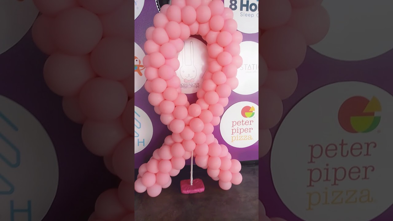 Pink Ribbon Balloon Sculpture Decor.. - YouTube