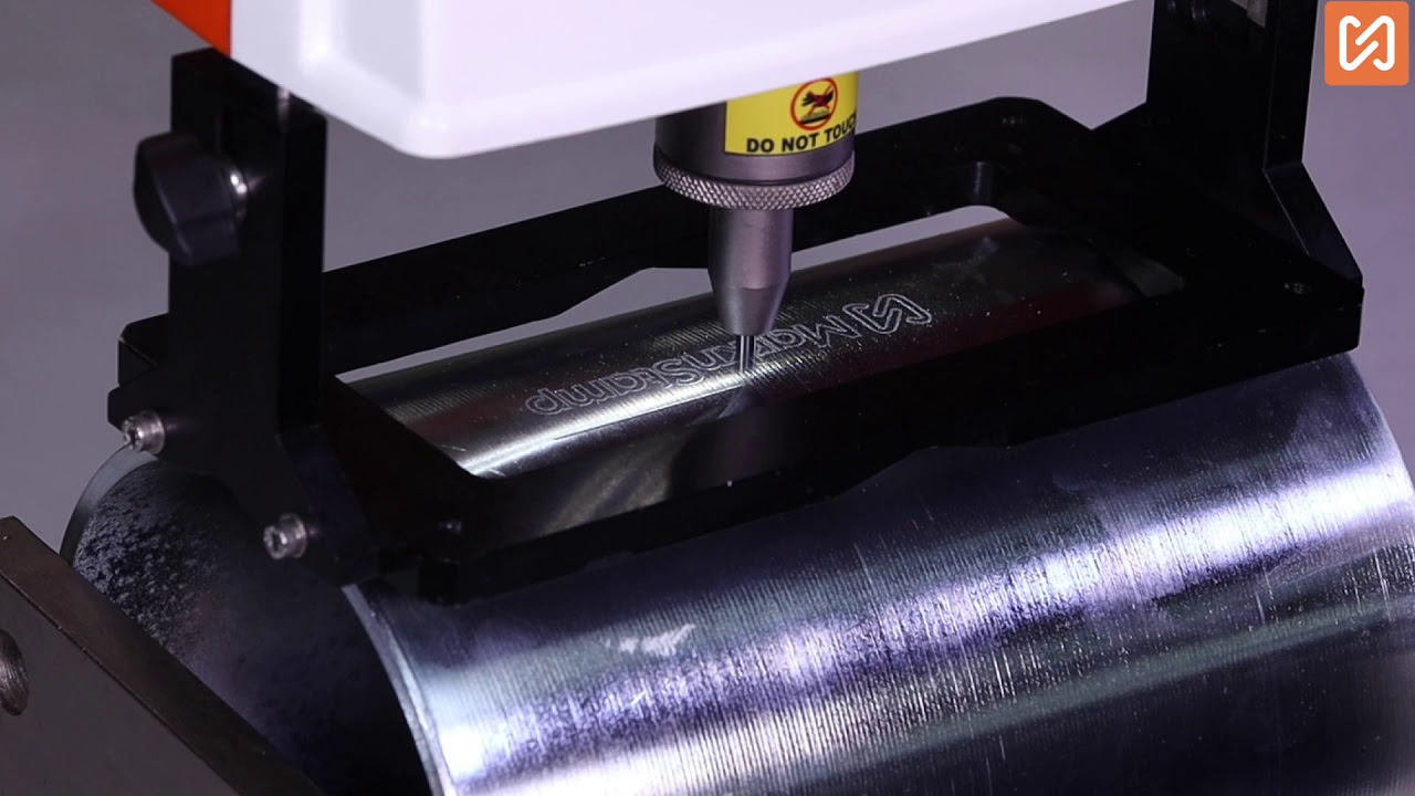 Linear Marking on Pipe surface with V' Groove Front Fixture |dot peen ...