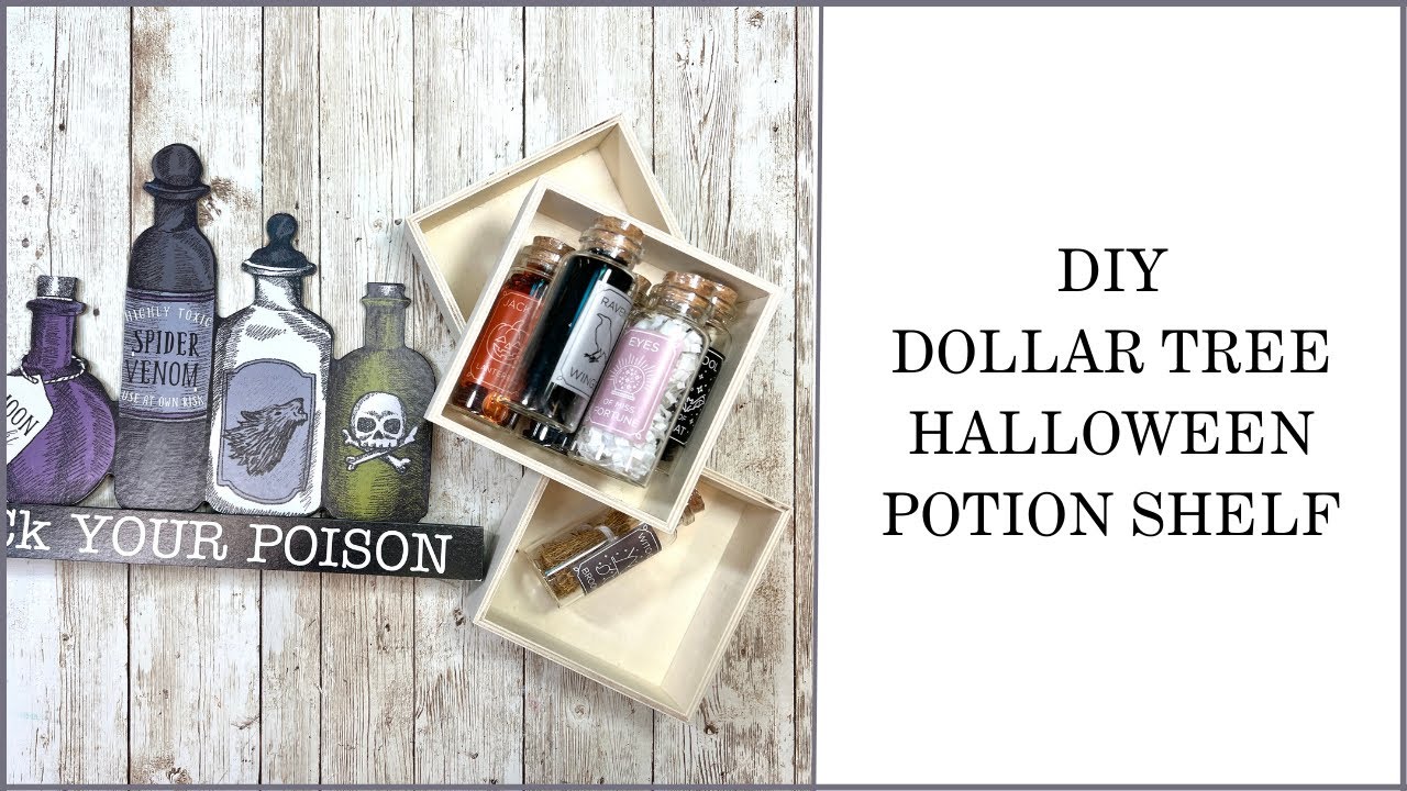 DIY Dollar Tree Potion Shelf || Halloween Decor || Spooky Season Craft ...