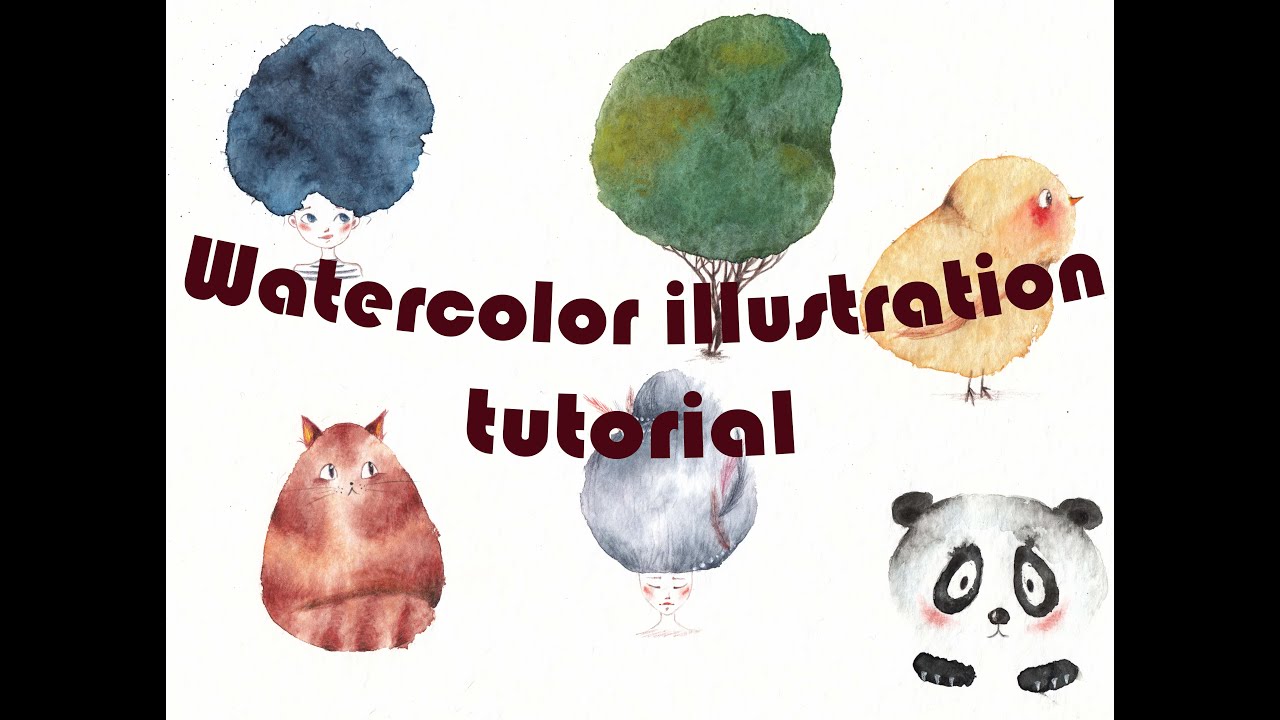 Watercolor illustration tutorial: DOODLE ART for beginners and children ...