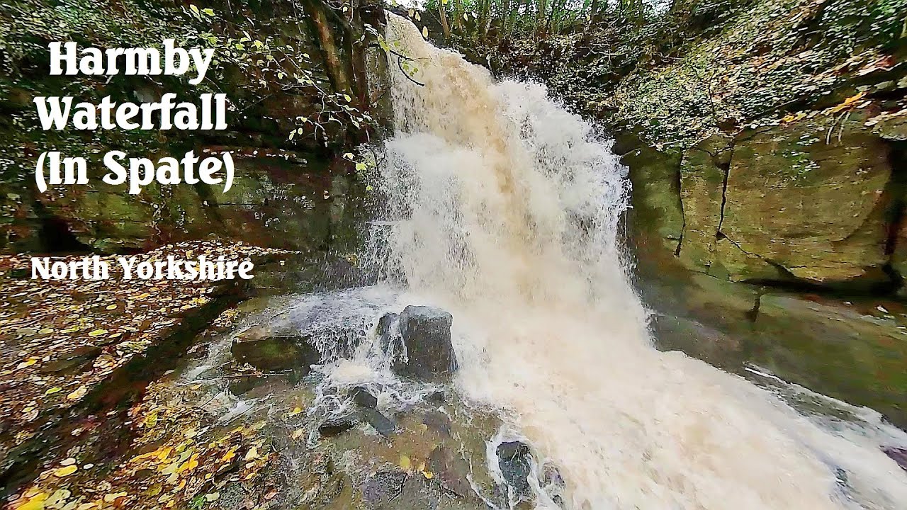 Harmby Waterfall in spate North Yorkshire HD - YouTube