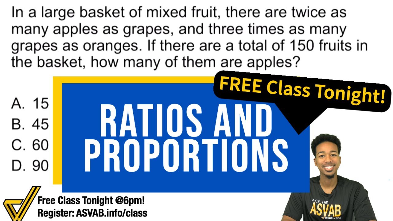 ASVAB Arithmetic Reasoning - Ratio and Proportion Word Problem (FREE ...