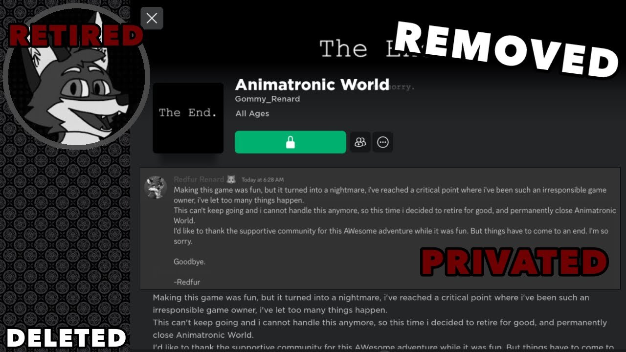 ANIMATRONIC WORLD IS GONE! 😢 *drama* - YouTube