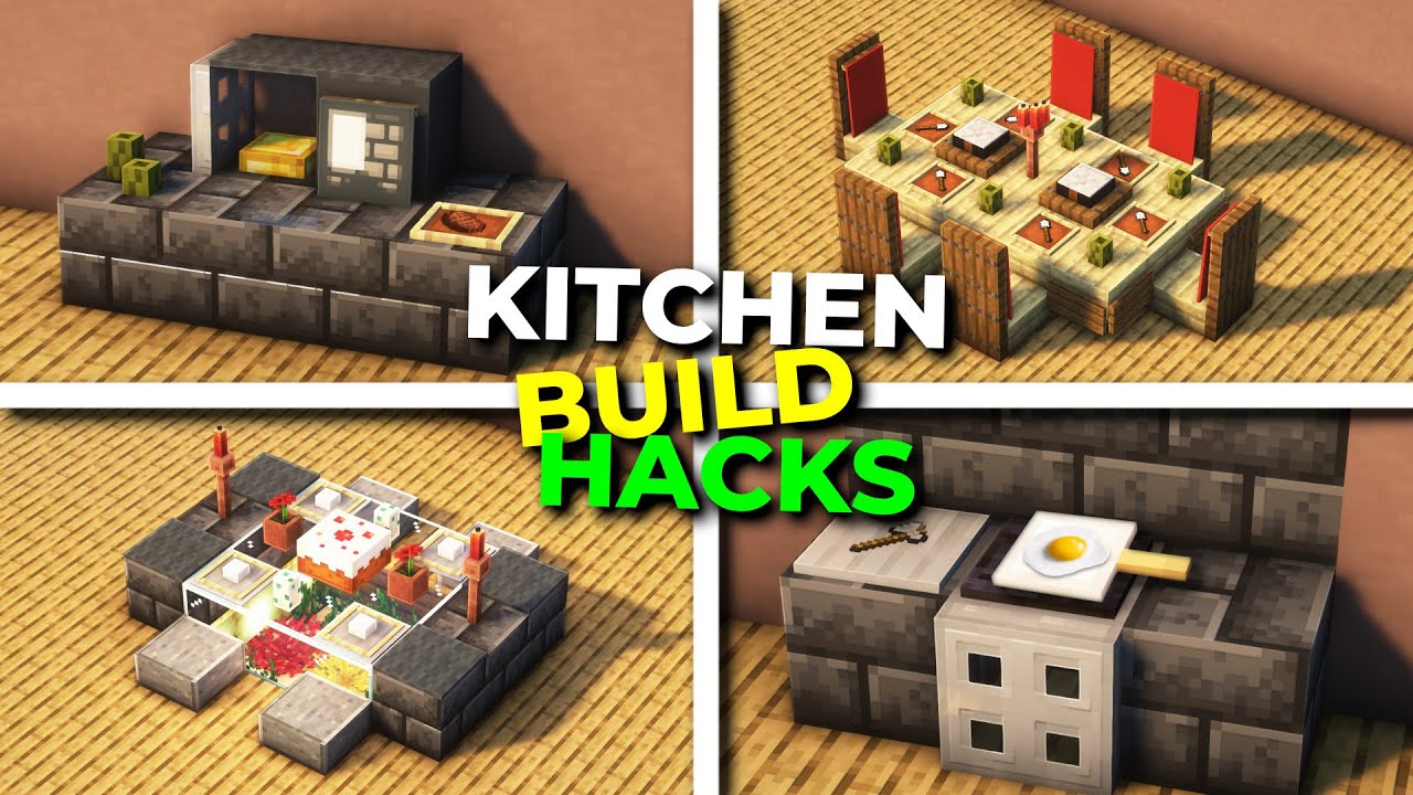 MINECRAFT 12+ Best Kitchen Build Designs(TUTORIAL) - YouTube