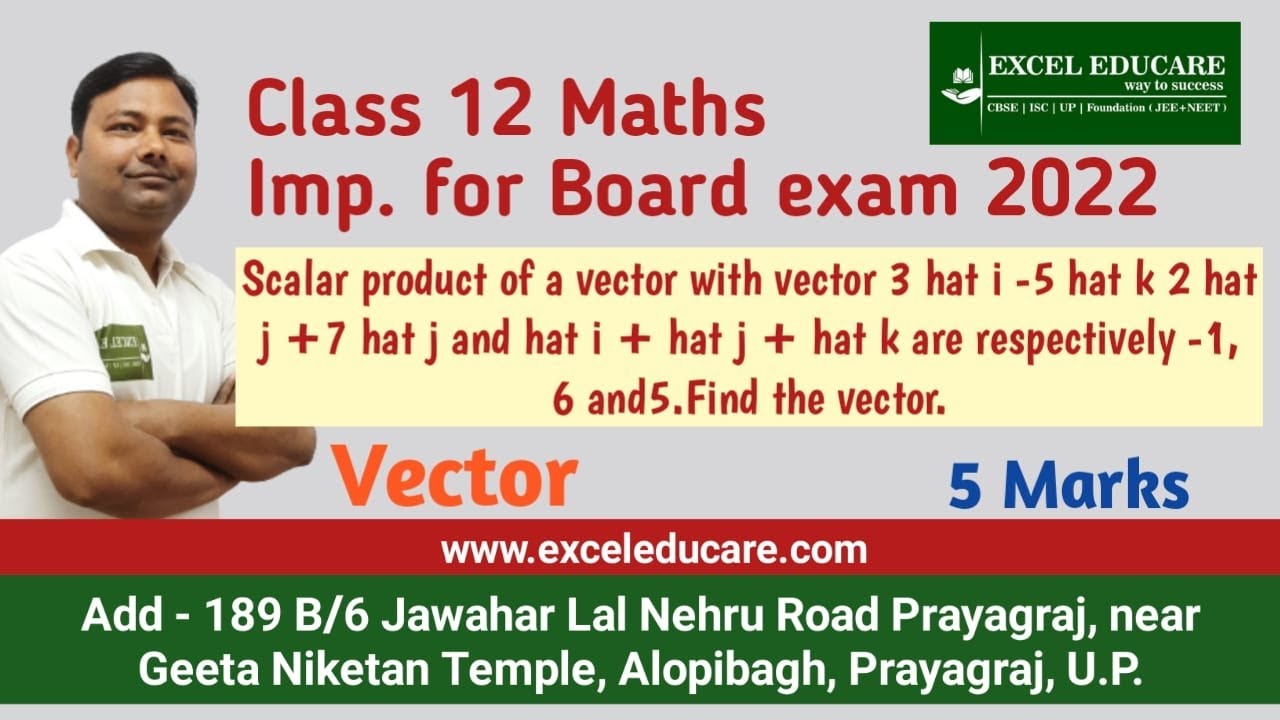 Board Exam 2022 Important questions| vectors|Scalar product of a vector ...