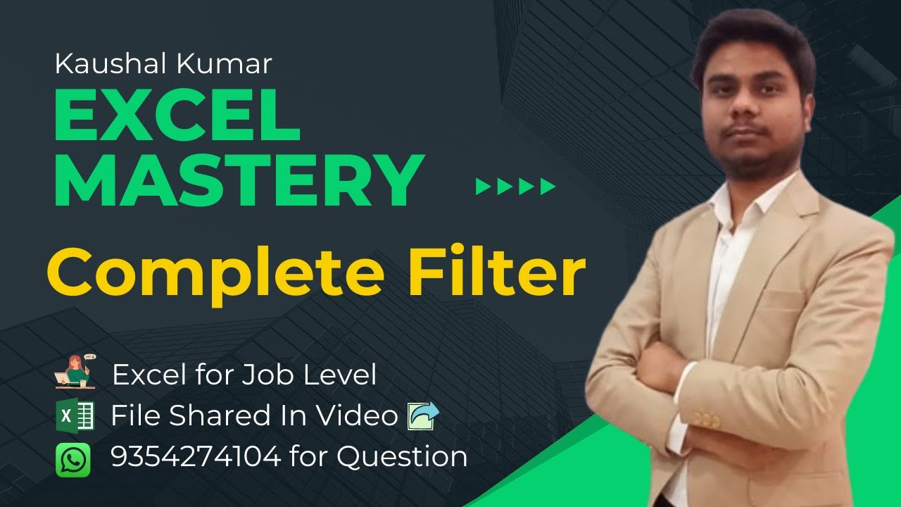 Complete Filter In Excel | Advanced Filter | Custom AutoFilter | wild ...