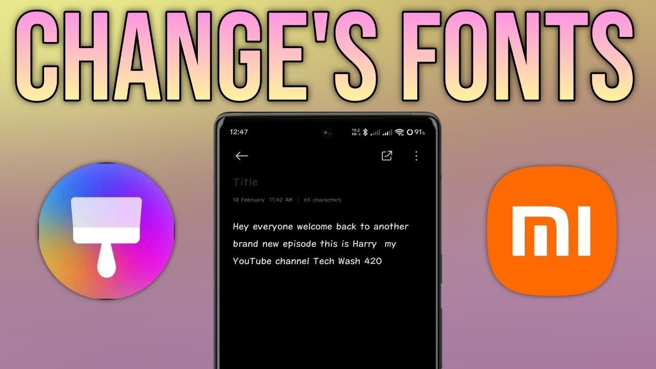 Change Font Style on Xiaomi Phones || Tech Wash - YouTube