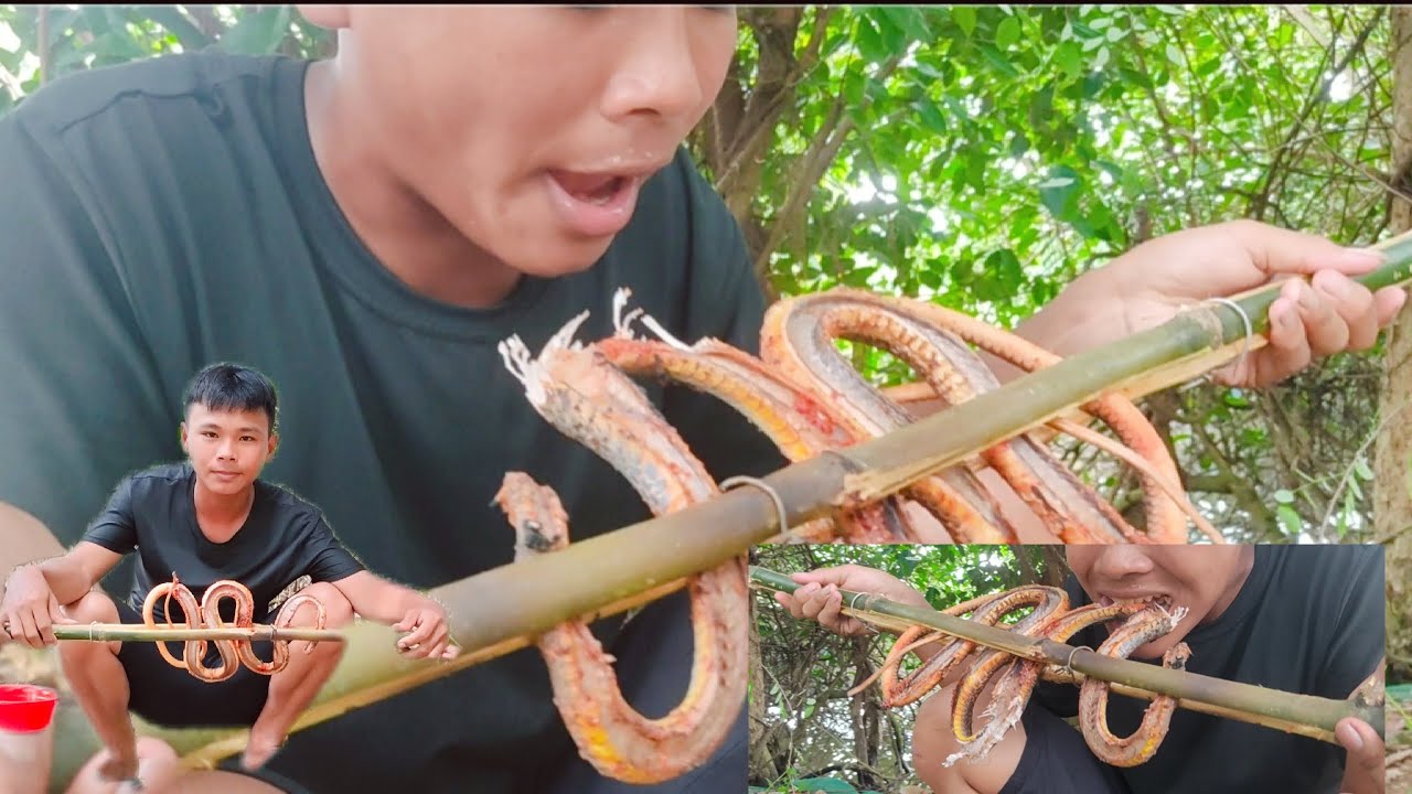 Grilled snake with salt and chili🤤🤤 - YouTube
