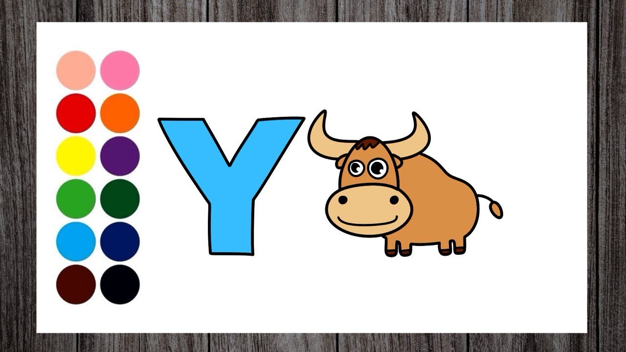 How to Draw Alphabet Y for Yak Step by Step | Alphabet Drawing | Yak ...
