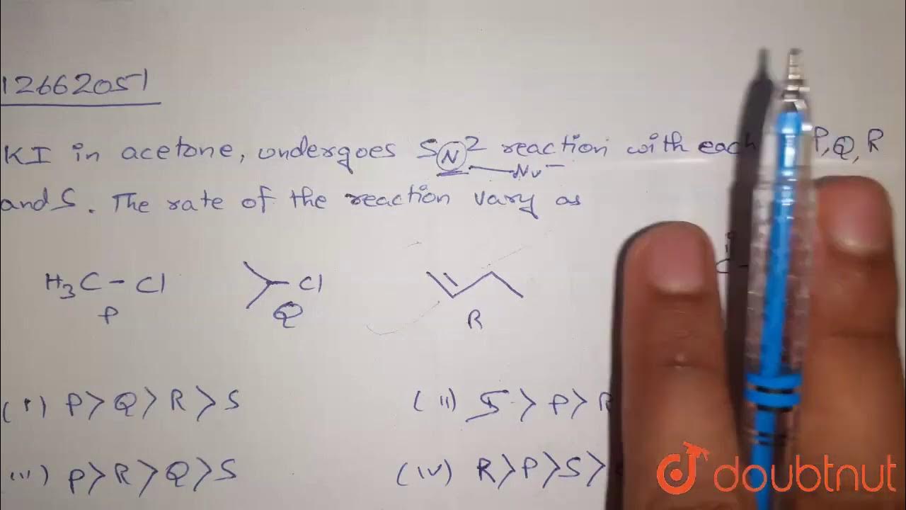 KI in acetone, undergoes `S_(N)2` reaction with each of `P,Q ,R` and S ...