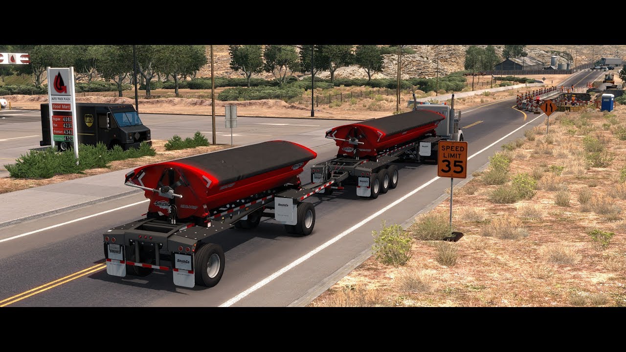 American Truck Simulator - SmithCo Side Dump Doubles - YouTube
