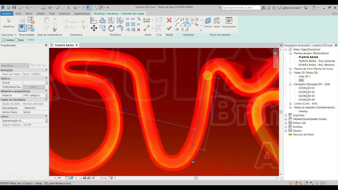 Revit - Letreiro em LED - YouTube