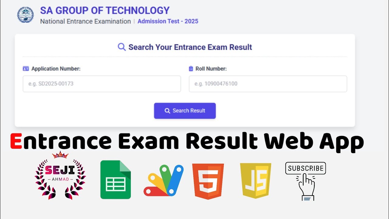 How to create entrance exam result web app using an Google Appscript ...