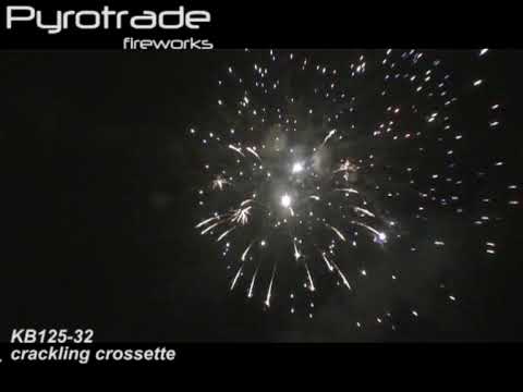 KB125-32 crackling crossette, Pyrotrade Fireworks - YouTube