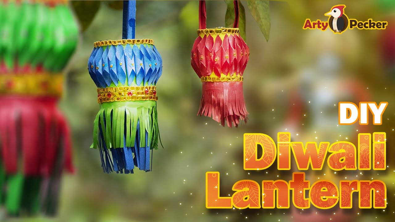 DIY DIWALI Paper Lantern 🏮| EASY Lamp Light - YouTube